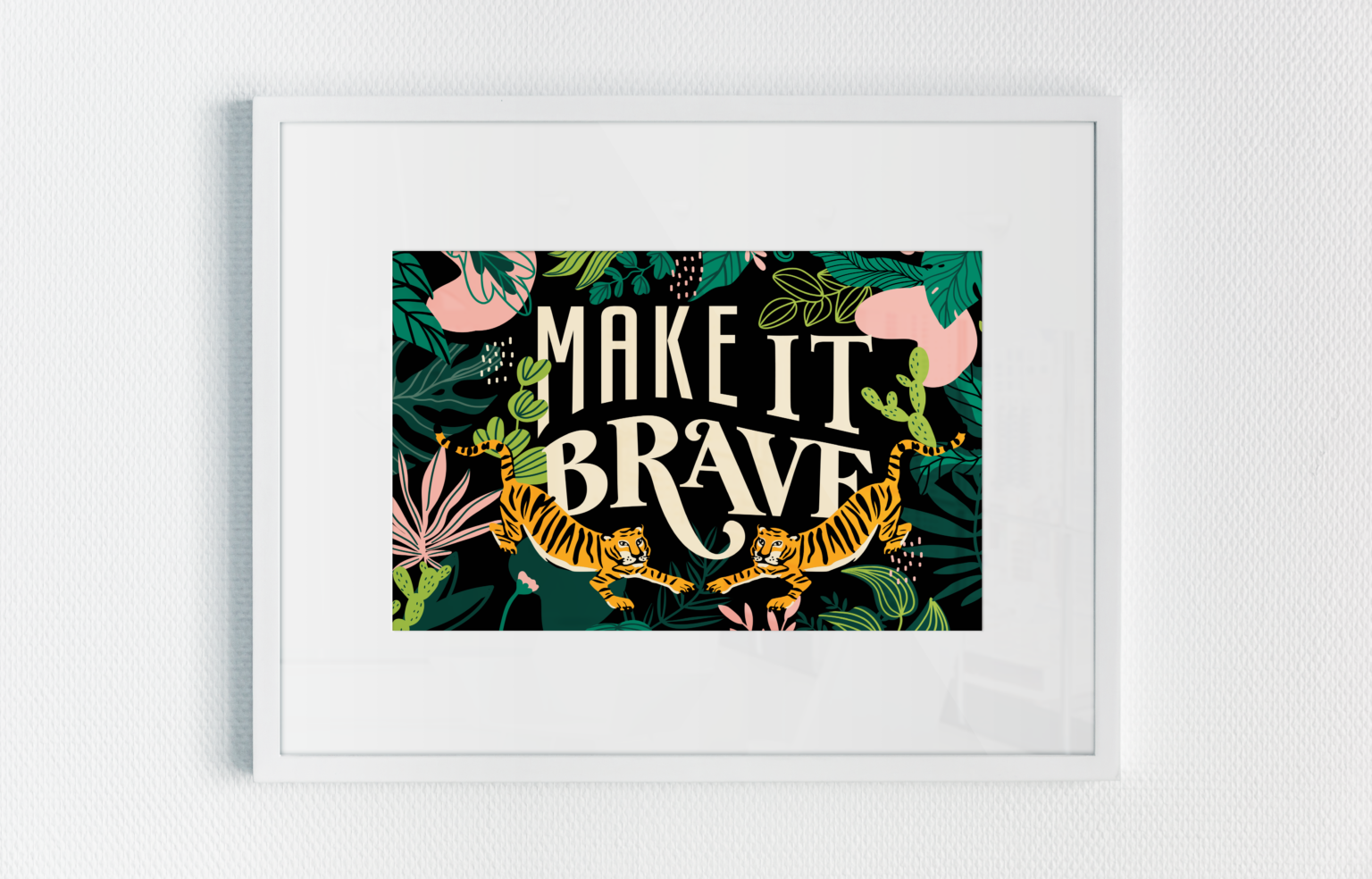 Make it Brave Notecard Set | Inspirational notecards | Frameable postcard